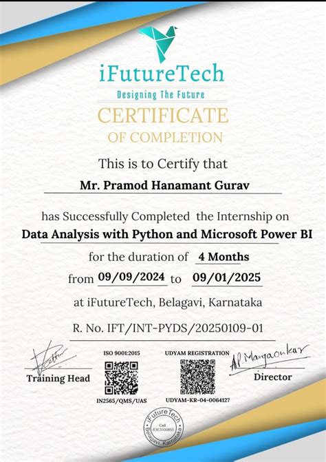internship dataanalytics python powerbi ifuturetech