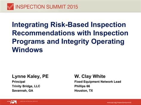 Integrating Rbi With Inspection Programs And Iow Corrosion Loops