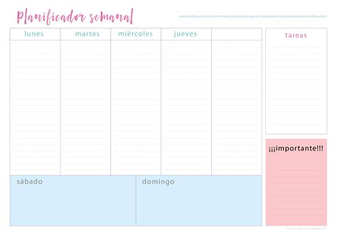 Planificador Semanal Para Imprimir