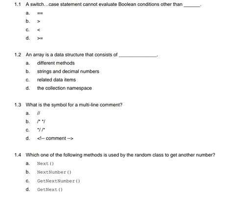 Solved 11 A Switchcase Statement Cannot Evaluate Boolean