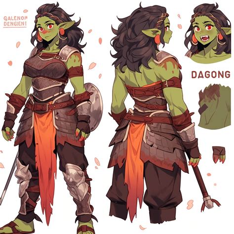 Dungeon And Dragons Female Orc Character In 2025 Female Orc Orc