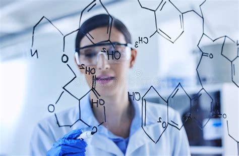 Each Line Of Code Connects An Attractive Young Female Scientist