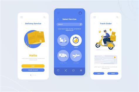 Premium Vector Package Delivery Mobile Application Onboard Screen