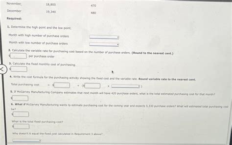 Solved High Low Method To Determine Fixed Cost And Variable Chegg