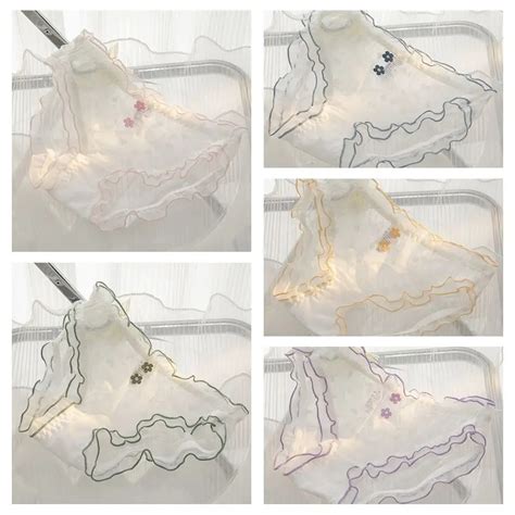 Calzoncillos De Malla De Encaje De Cintura Media Para Mujer Ropa