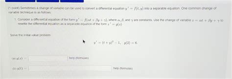 Solved Point Sometimes A Change Of Variable Can Be Used Chegg