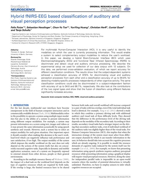 pdf hybrid fnirs eeg based classification of auditory and visual