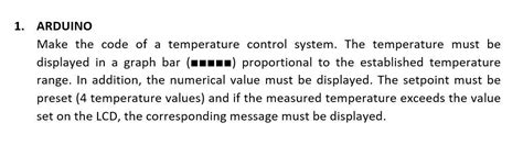ARDUINO Make The Code Of A Temperature Control Chegg