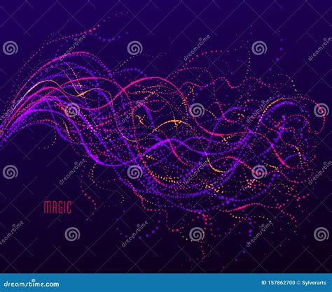 Dotted Particle Array Flowing Vector Abstract Background Life Forms