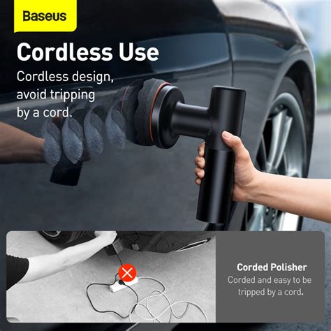 Baseus New Power Cordless Electric Polisher - Black - Baseus Pakistan