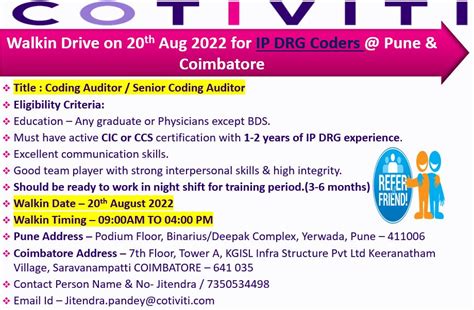 Jitendra Pandey On Linkedin Ipdrg Cic Ccs Coimbatorejobs Pune Ipdrgcoders Coimbatorecoders