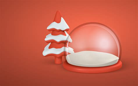 크리스마스 트리가있는 스노우 글로브 스노우 볼 크리스마스 또는 새해 장식 요소 벡터 일러스트 레이 션 3차원 형태에 대한 스톡 벡터 아트 및 기타 이미지 Istock