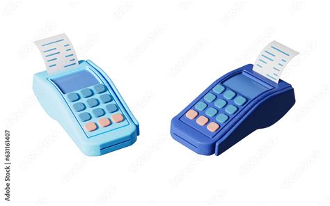 Cartoon Pos Machine Model Pay Terminal D Rendering Stock Illustration Adobe Stock