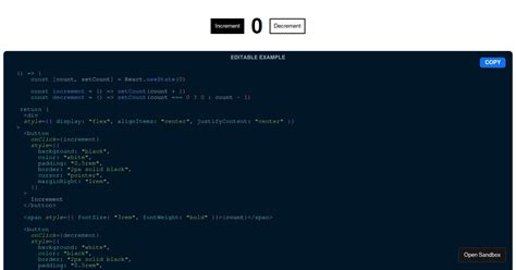 avomakesart/react-live-code-editor - Codesandbox