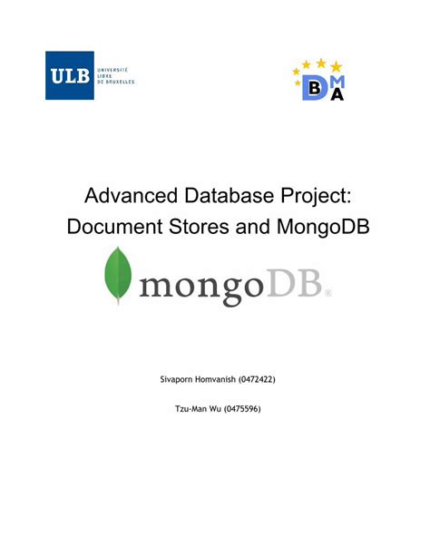 pdf advanced database project document stores and mongodb · mongodb