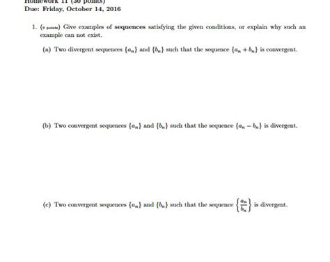 solved give examples of sequences satisfying the given