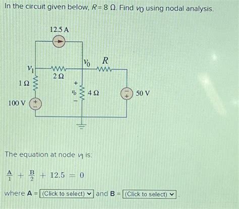 solved in the circuit given below r 80 find vo using nodal
