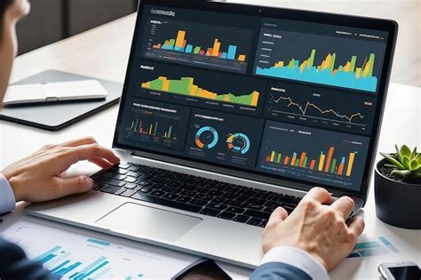 Kpi Business Data Dashboard Analytics On Hybrid Laptopkpi Business Data