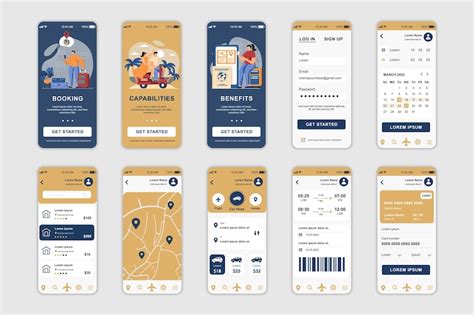 Premium Vector Booking Concept Screens Set For Mobile App Template Ui