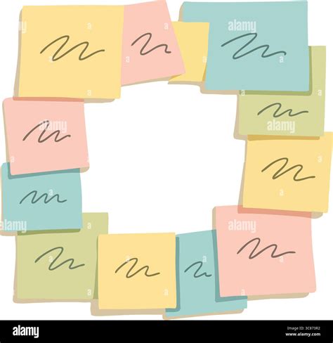 A Vector Illustration Of Multiple Colorful Sticky Notes Arranged In A