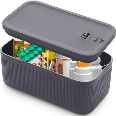 Emlthory Lockable Storage Box For Medicine Phones And Valuables
