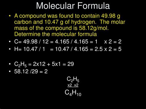 Ppt Molecular Formulas Powerpoint Presentation Free Download Id