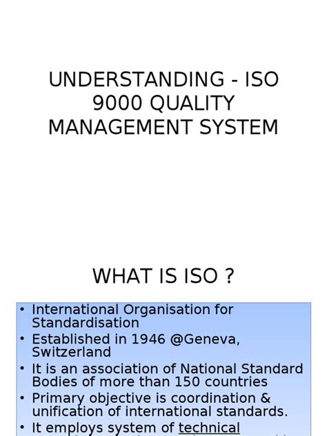 Understanding Iso 9000 Quality Management System Pdf Quality Management System Iso 9000