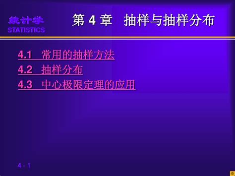 04第4章 抽样与抽样分布袁卫word文档在线阅读与下载无忧文档