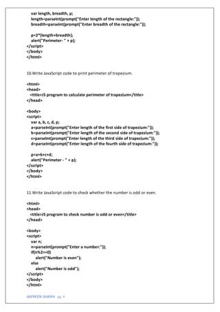 JAVASCRIPT PROGRAM Pdf Programming Languages Computing