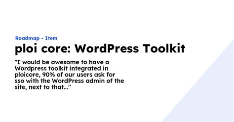 Ploi Core Wordpress Toolkit Ploi Roadmap