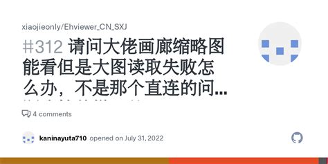 请问大佬画廊缩略图能看但是大图读取失败怎么办，不是那个直连的问题我挂着梯子的 · Issue 312 · Xiaojieonlyehviewercnsxj · Github