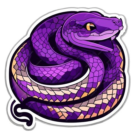 Premium Vector Amethystine Scrub Python Sticker Illustration