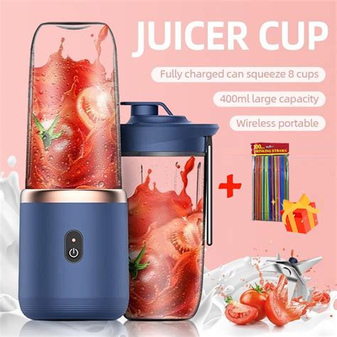 Buy Portable Juicer Cup With 6 Blades With 100pcs Straws T Juicer