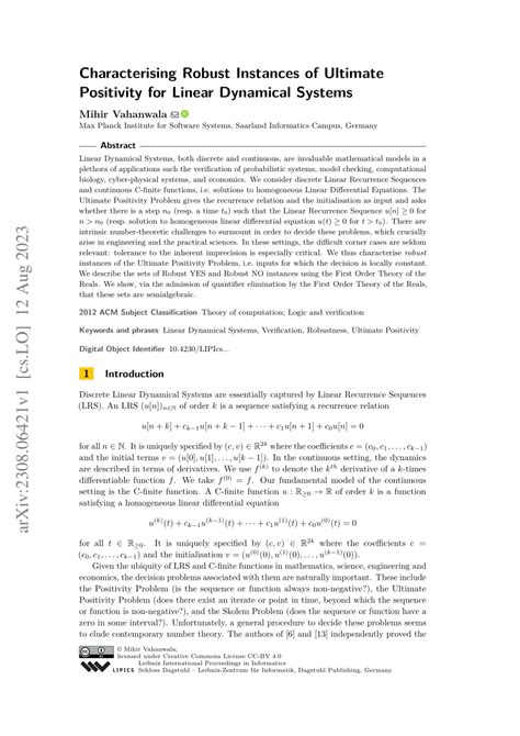 Pdf Characterising Robust Instances Of Ultimate Positivity For Linear