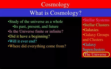 PPT Cosmology PowerPoint Presentation Free Download ID