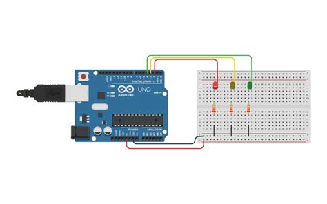 Circuit Design შუქნიშანი Tinkercad