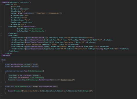 Using Grid Inside The Editform Is Firing The Onfieldchanged Event Using The Paging In Blazor