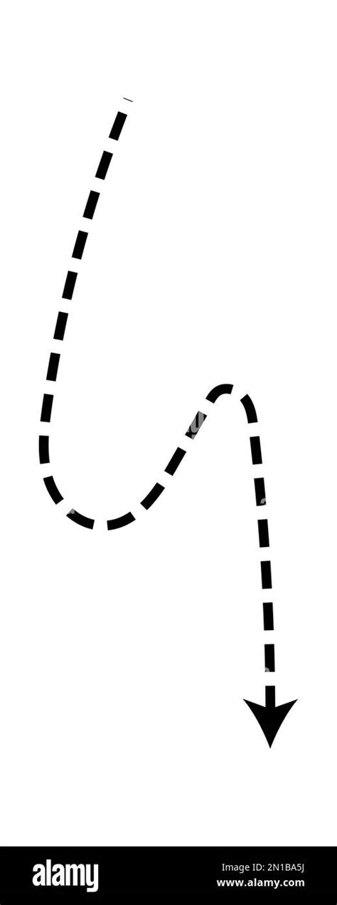 Dashed Arrow Set Vector Doodle Dot Line Thin Pointer Arrows Stock