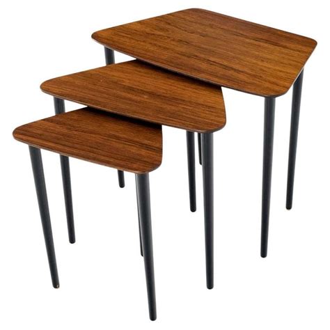 Large Danish Mid Century Modern Walnut Nesting Tables For Sale At