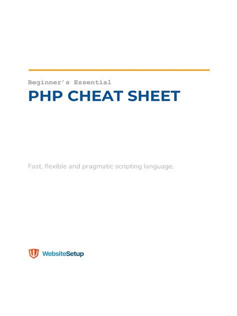 Php Cheat Sheet Pdf