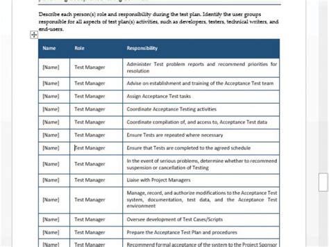 Testing Procedures Template Acceptance Test Plan Template Ms Word