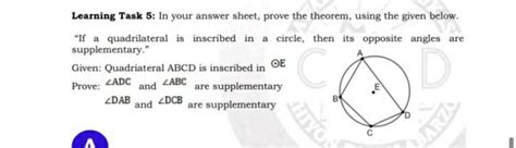 Solved Learning Task 3 In Your Answer Sheet Copy And