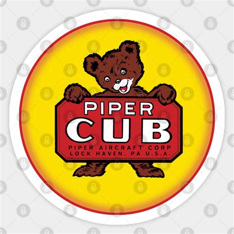 Piper Cub Aircraft Piper Cub Sticker Teepublic