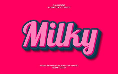 Premium Vector Milky Text Effect