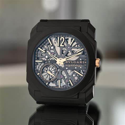 First Look The Bulgari Octo Finissimo Skeleton 8 Days In Black Dlc
