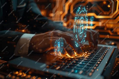 Programming Background With Person Working With Codes On Computer Premium Ai Generated Image