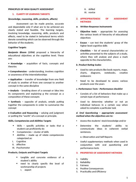 Principles Of High Quality Assessment Pdf
