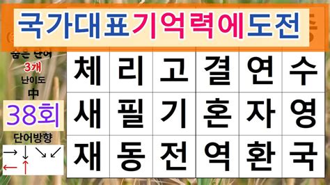 만점이라면 당신은 국가대표 입니다 치매테스트 치매예방 단어찾기 기억력향상 집중력향상 Youtube