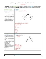 L4-3 Isosceles and Equilateral Triangles.pdf - L4-3 Assignment - Isosceles and Equilateral ...