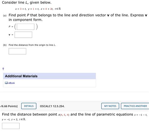 solved consider line l given below x 3 t y 1 t z